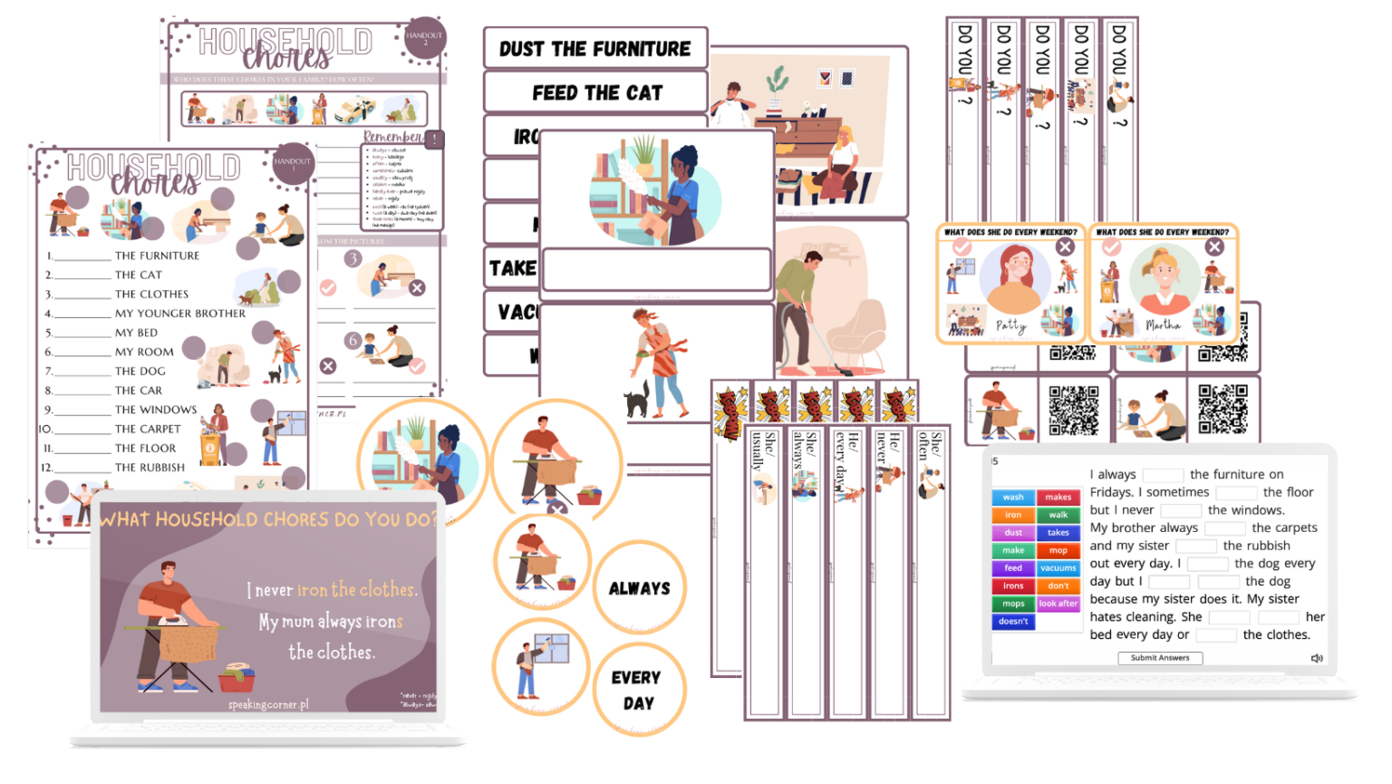 [FREEBIE] Household Chores PART 1 GAMES PACK + Present Simple ...