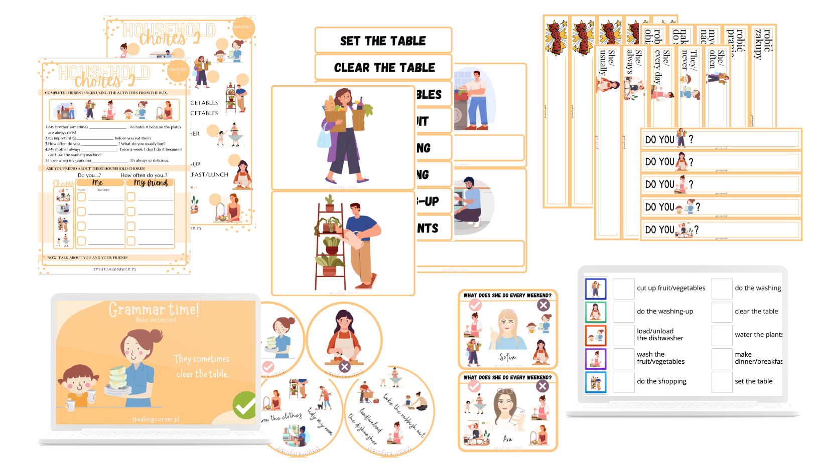 [FREEBIE] Household Chores PART 2 GAMES PACK + Present Simple ...